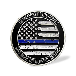 Thin Blue Line Police Officer Challenge Coin Law Enforcement Military Coin Collection