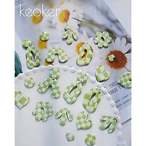 KEOKER Buffalo Plaid Silk Screen for Polymer Clay, Checker Silk Screen Stencils for Polymer Clay, Printing on Clay & Other Jewelry Clay Earrings Decoration, Each 6" X 3.8" (Buffalo Plaid)