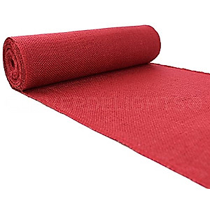 CleverDelights 12" Premium Burlap Roll - 10 Yards - Red - No-Fray Finished Edges - Natural Jute Burlap Fabric