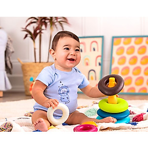 B. toys- B. baby – Stacking Rings – Baby textured Ring Stacker for Babies – Baby Toys 100% Non-Toxic – Early Development Toys