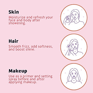 De La Cruz Rose Water and Glycerin Spray for Face - Rosewater Facial Toner and Moisturizer Mist for Skin and Hair 8 fl oz (236 mL)