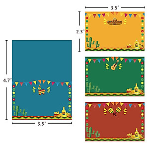 Fiesta Party Place Cards - Cinco de Mayo Mexican Themed Party Supplies Food Tents and Food Labels Decorations, Baby Shower Party Supplies(24pcs)