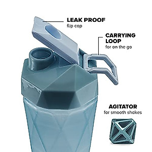 Keelo Bottle Classic Shaker Bottle | 20 Ounce Protein Shaker Bottle | Shaker Cup with Carrying Handle and Diamond Agitator | Lavender - 20-Ounces