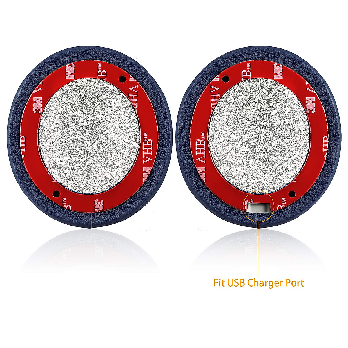 Solo 2/3 Wireless Earpads - JECOBB Replacement Ear Cushion Pads with Protein Leather and Memory Foam for Beats Solo 2.0/3.0 Wireless On Ear Headphones ONLY (Navy Blue)