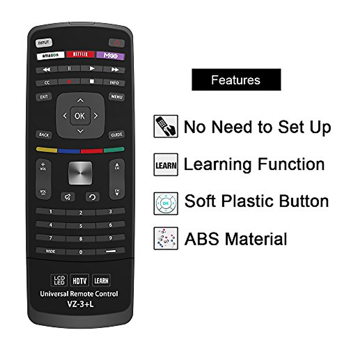 New Vizio Universal Remote Control for All VIZIO BRAND TV, Smart TV - 1 Year Warranty