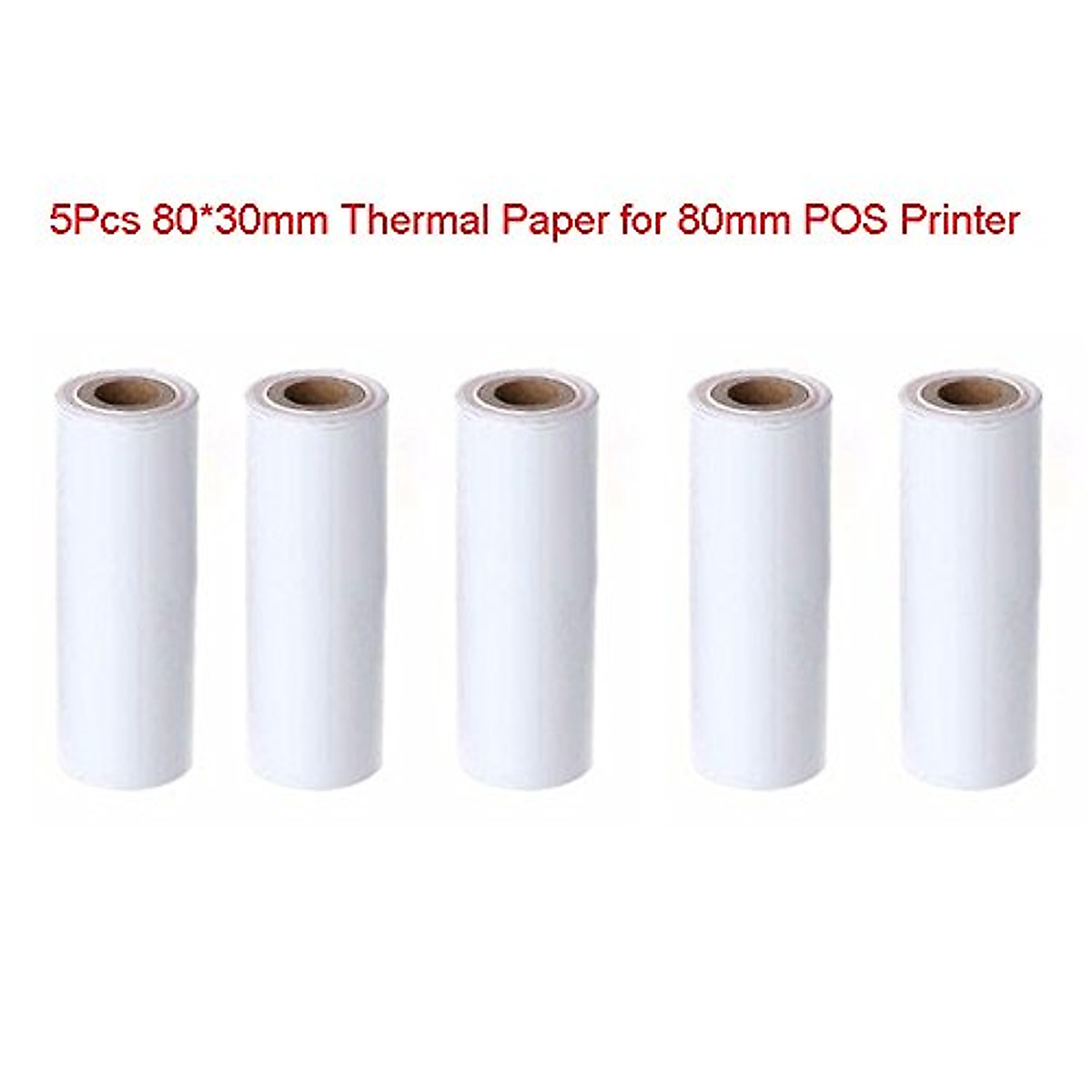 OTGO 5PCS 80mm Thermal Receipt Paper Roll for Mobile POS Thermal Printer New 80x30mm