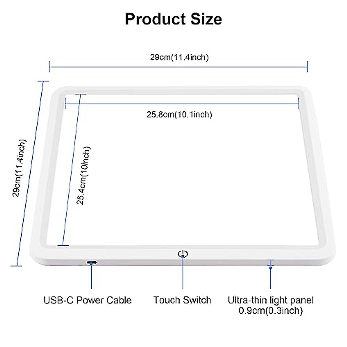 Selens Shadowless Bottom Light Panel for Light Box Photo Studio,11.5" x 11.5"/ 29 x 29cm LED Photography Light for Jewelry Cosmetic Crafts Small Products