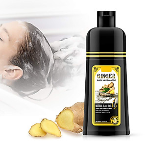 Ginger Black Semi-Permanent Hair Dye Shampoo, Instant 30-Day Color Matter, Completes in 5 Minutes - 500ml (Ginger Fragrance)