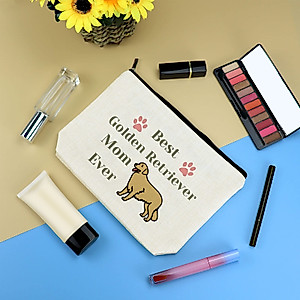 Golden Retriever Mom Gifts Makeup Bag Golden Retriever Lover Gift Golden Mom Cosmetic Bag Golden Retriever Owner Gift Dog Lover Gift for Women Mother's Day Birthday Christmas Gift for Her Travel Pouch