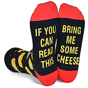 Cheese Lovers Gifts Funny Cheese Socks for Women Men Dad Mom Grandpa Grandma