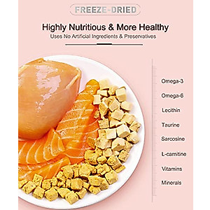 BNYEE Freeze Dried Cat & Dog Treats – 250g Freeze Dried Chicken+Duck+Fish 3 in 1 Meat Snacks - High Protein, Bite-Sized, Training Treats Snacks