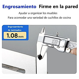 UPQRSG 15.7 inch Kitchen Knife Holder for Wall, Stainless Steel Knife Rack, No Punch Wall Mounted Multifunction Kitchen Utensil Hanger, Tableware Storage Rack Knife Rest for Home