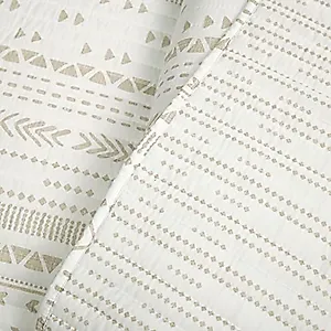 Lush Decor Hygge Stripe Oversized Reversible 3 Piece Quilt Set, Full/Queen, Neutral & White