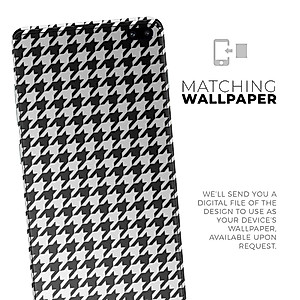 DesignSkinz Black and White Houndstooth Pattern Protective Vinyl Decal Wrap Skin Cover Compatible with The Samsung Galaxy S20 (Screen Trim & Back Glass Skin)