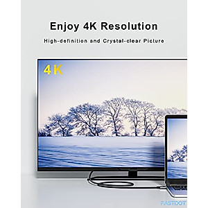 Fastdot USB C to HDMI Cable 6ft/1.8M (4K@30Hz), Thunderbolt 3 Compatible USB Type C HDMI Cable Compatible for MacBook Pro MacBook Air iPad Pro iMac ChromeBook Pixel