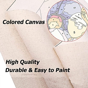 YALKIN Paint by Number Kits for Adults on Canvas, Large Oil Acrylic Painting Kit 15.8x35.5in World Map Easy DIY Paintwork for Beginners, without Frames