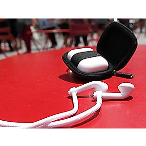 CASEBUDi Tough Travel Case for Apple AirPods | Key Ring and Carabineer | Use as Keychain | Sturdy, Stylish, Ballistic Nylon, Impact Protection for Travel or Storage (Cool Grey)