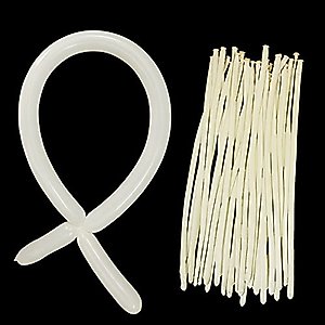 Tangser Long Balloons White, 260Q Balloons, Long Skinny Balloon Cream, Twisting Balloon, Premium Magic Clown Balloon 100 Pcs for Animal, Garland, Wedding, Birthdays, Festival Decoration