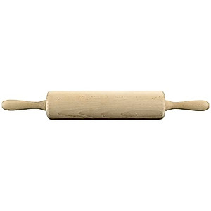 Fackelmann Rolling Pin Wooden with Bearings, Brown, 2.36" x 17.32"