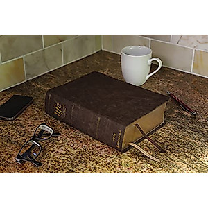 NIV, Life Application Study Bible, Third Edition, Large Print, Bonded Leather, Brown, Red Letter, Thumb Indexed