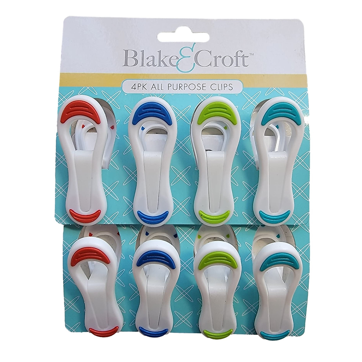 Blake & Croft 8 Pc Colorful Bag Clips, Food Clips, Chip Clips for Food Storage with Seal Grip for Snack Bags and Food Bags