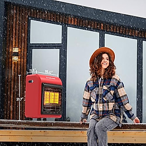 Gasland MHA18R Propane Patio heater, 18,000 BTU Warm Area up to 450 sq. ft, Portable LP Gas Heater for Garages, Workshops and Construction Sites, Ultra Quiet Propane Heater with LP Regulator Hose