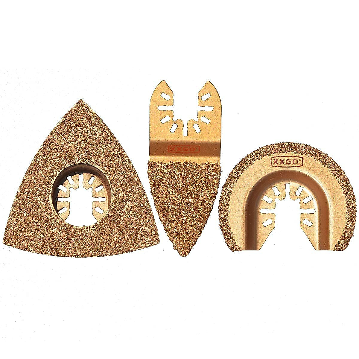 XXGO 124 Pcs Oscillating Tool Blades Accessories Kits Compatible with Bosch, Chicago, Craftsman, Dewalt, Dremel, Fein, Harbor Freight, Makita, Milwaukee, Porter Cable, Ridgid, Ryobi, Rockwell XGM0502