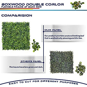 Windscreen4less Artificial Faux Ivy Leaf Decorative Fence Screen 20'' x 20" Boxwood/Milan Leaves Fence Patio Panel, Harmonious Boxwood 30 Pieces