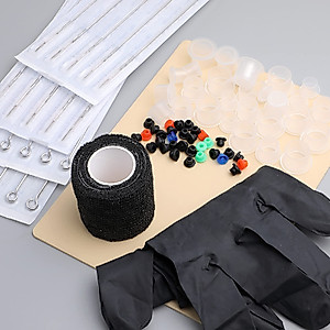 Solong 2PCS Tattoo Poke a Stick Tattoo Kit Hand Stick n Tattoo Poke Pen Set with Tattoo Ink Gloves Tattoo Needles GK803TN01-US