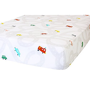 100% Cotton Fitted Crib Sheet - Premium Baby Bedding - Soft, Breathable & Durable - Cars Print