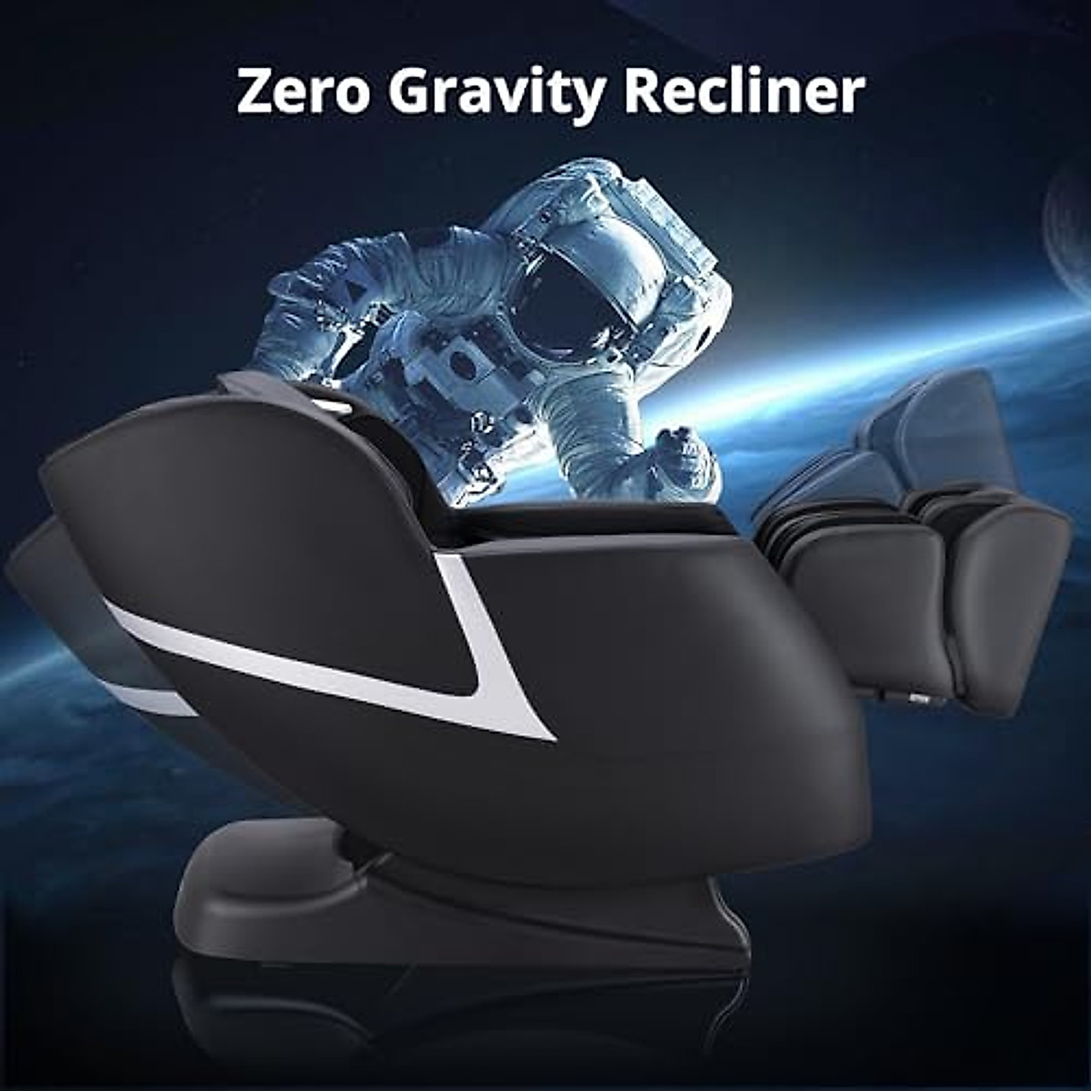 MYNTA 2024 Upgraded 3D Massage Chair, Full Body Massage Chair Recliner with Zero Gravity, Body Scan, Thai Stretch, Heat, Airbags, Bluetooth Speaker, Fully Assembled, MC2100 (Black)