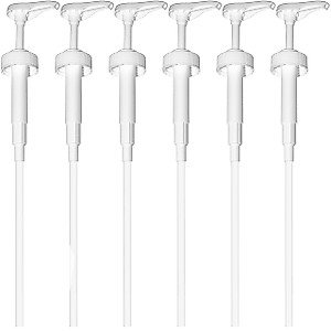 Gallon Pump Dispenser - for Plastic or Glass Bottles – Heavy-Duty Leak Proof for Commercial and Household Use - Plastic Pump for 1 Gallon Jug – Non-BPA Plastic (Pack of 6)