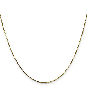 IceCarats 14K Yellow Gold 18 inch .7mm Box Chain Necklace 14K Yellow Gold - 0.7mm - 18 inch