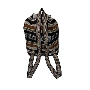 BROWN MIX , PINZON BACKPACK , FASHION BACKPACK , WOVEN , MEXICAN BACKPACK , SCHOOL BACKPACK , WEEKEND , BEACH BAG , BOHO BAG , CASUAL , DAYPACK , COACHELLA , MOCHILA , MADE IN MEXICO, Blue, Regular