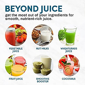 Elite Gourmet EJX600 Compact Small Space-Saving Masticating Slow Juicer, Cold Press Juice Extractor, Nutrient and Vitamin Dense, Easy to Clean, 16 oz Juice Cup, Charcoal Grey