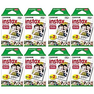 Fujifilm Instax Mini Instant Film (8 Twin Packs, 160 Total Pictures) for Instax Cameras