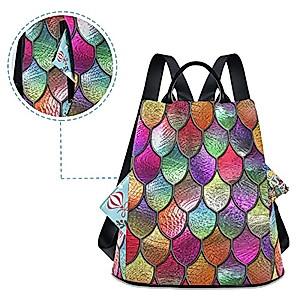 INSOMO Shiny Scales Backpack Purse for Women, Fashion Designer Travel Bag Large Ladies Shoulder Bags