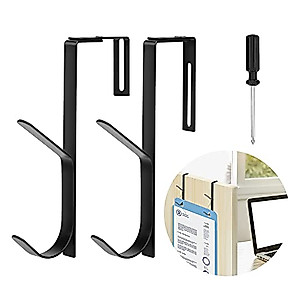 Wehhbtye Adjustable Double Coat Hooks,Thick Cubicle Wall Coat Hook,Metal Over The Panel Double Hook Adjusted to Fit 1.35 to 3.5 Inch Thickness Panels for Wall Panel (2pcs)