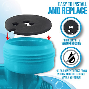 (4-Pack) TonGass Water Softener Venturi Gasket (Part No. 7204362) - Replaces 7082582, 7163663, 7190547 and 7176195 - Compatible with Ecodyne, K, K Elite and Whirlpool