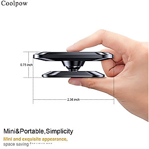 【2-PACK】Magnetic phone holder for car, [ Super Strong Magnet ] [ with 4 Metal Plate ] iPhone Magnetic car mount for cell phone, [ 360° Rotation ] Universal Dashboard adhesive Car Magnetic Phone Mount