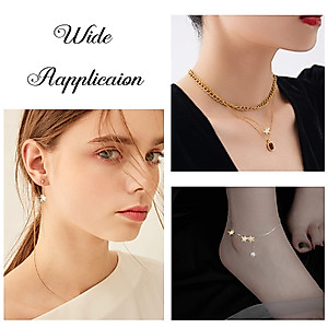 PH PandaHall 60pcs 14K Gold Star Beads 6mm Twinkle Star Beads Long-Lasting Spacer Beads Metal Brass Star Charm Beads Jewelry Beads for Necklace Bracelet Earring Christmas 4th of July