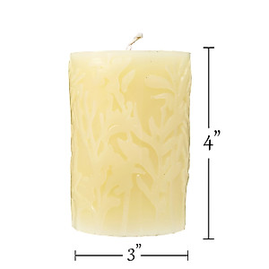 Wild Meadow Beeswax Candle - 100% Pure Beeswax Pillar Candles, Naturally Whitened & Chemical Free - 3x4-40 Hour Long Burn Time - Smokeless, Dripless, Unscented Candles - Alternative Imagination