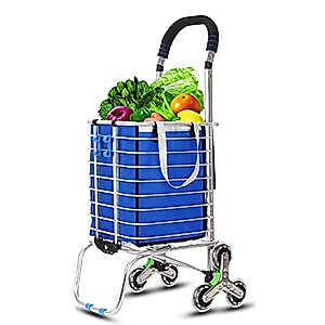 YGCBL Multifunction Portable Hand Trucks,Trolleyshopping Trolley Aluminum Alloy Moisture Proof Sponge Handle Shopping Cart Trolley Picnic Climb The Stairs, Load 35 Kg, 3 Styles,a