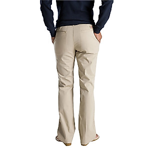 Dickies Women's Flat Front Stretch Twill Pant Slim Fit Bootcut, Desert Sand, 12