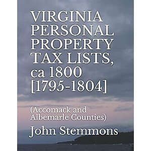 VIRGINIA PERSONAL PROPERTY TAX LISTS, ca 1800 [1795-1804]: (Accomack and Albemarle Counties)