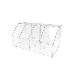 FixtureDisplays® Clear Acrylic Candy Bin Partitioned Dry Food Display Spices Container Retail Donut Cookie Bin Ships Knock Down 100826-NF