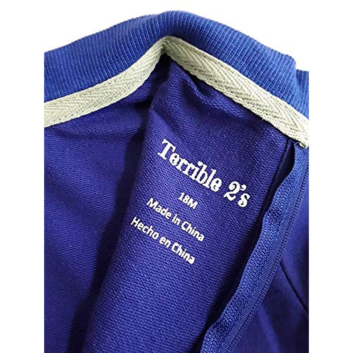 Terrible 2's Strip Proof One-Piece Romper with a Back Zipper in Blue/White (3 T)