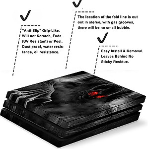 FYPRO Ps4 Pro Skin Sticker The Skull for Sony Playstation 4 Pro Console Protection Film and 2pcs Controller Skins 1#