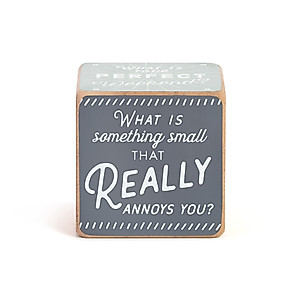 DEMDACO Party Games Conversation Gray 3 Inch Square Wood Jumbo Dice Game