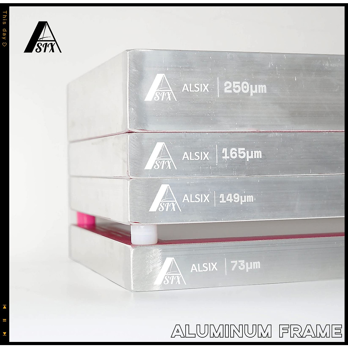 ALSIX 20 X 24" Dry Sift Screen Set of 4, 60 90 110 200 Mesh, 250 165 150 75 Micron Kief Screen, 1050 Lightweight Aluminum Silk Screen Frames, Premium Nylon Mesh Yarn, Kief Screen, Trim Tray